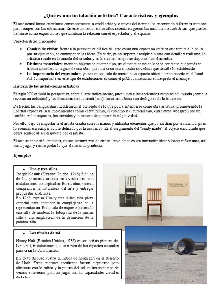 Qué Es Una Instalación Artística | PDF | Arte de instalación | Estética