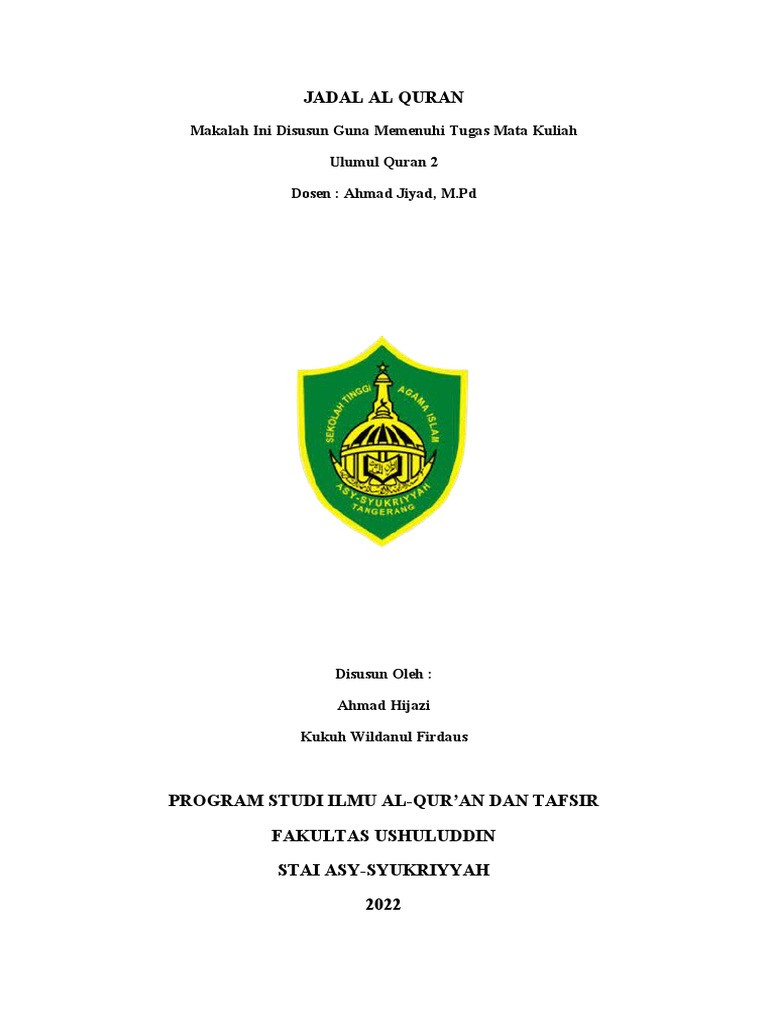 Pengertian Jadal dalam Al-Qur'an | PDF
