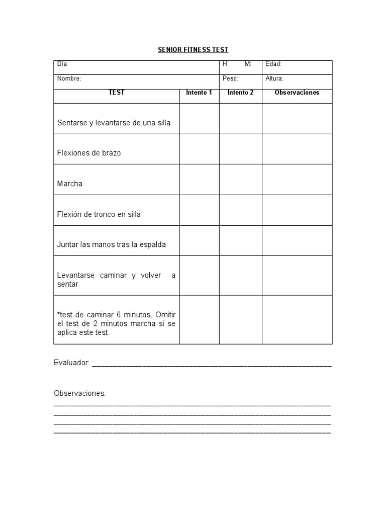 Evaluación de Fitness para Adultos Mayores | PDF | Crecimiento personal ...