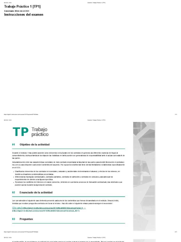 Examen - Trabajo Práctico 1 (TP1) - 90 | PDF | Prueba (evaluación) | Ley común