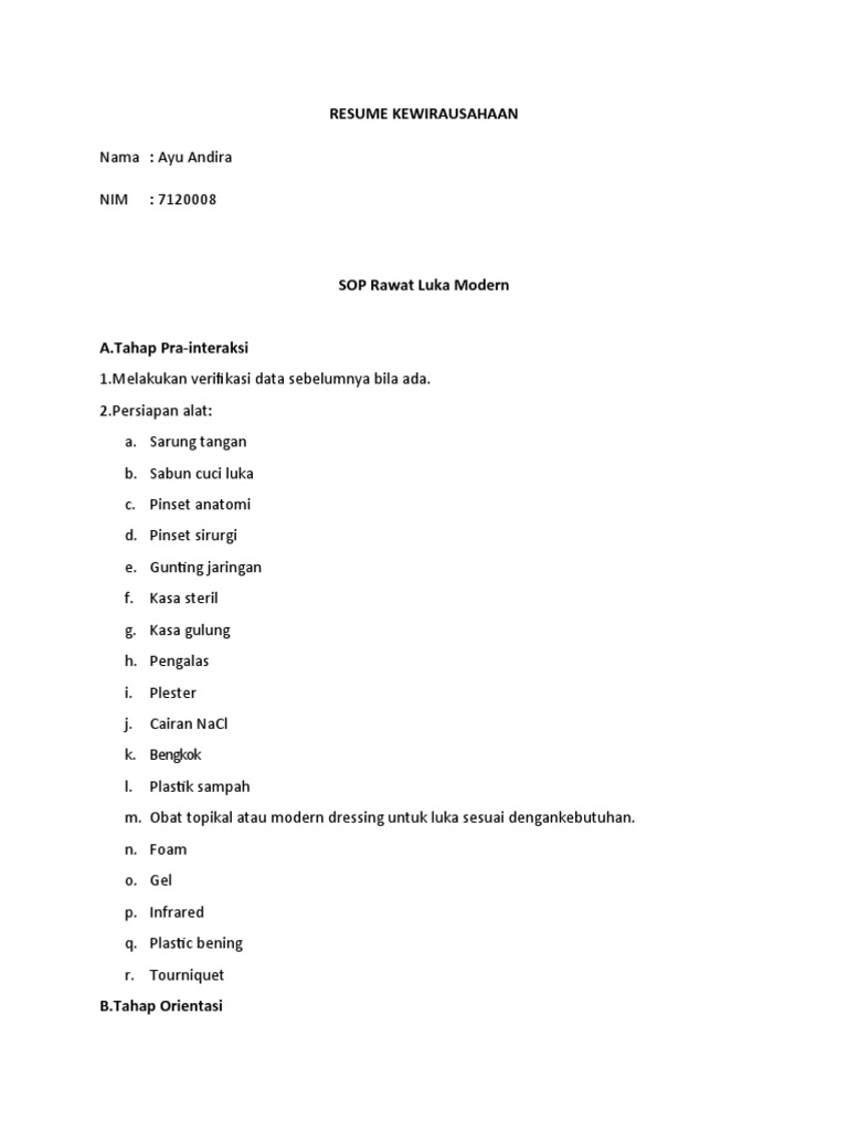 Resume KWU Ayu Andira 7120008 | PDF