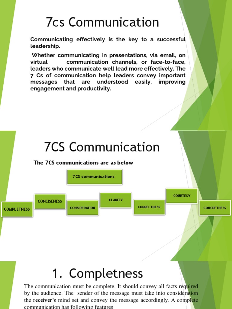 7cs Communication | PDF | Communication | Information