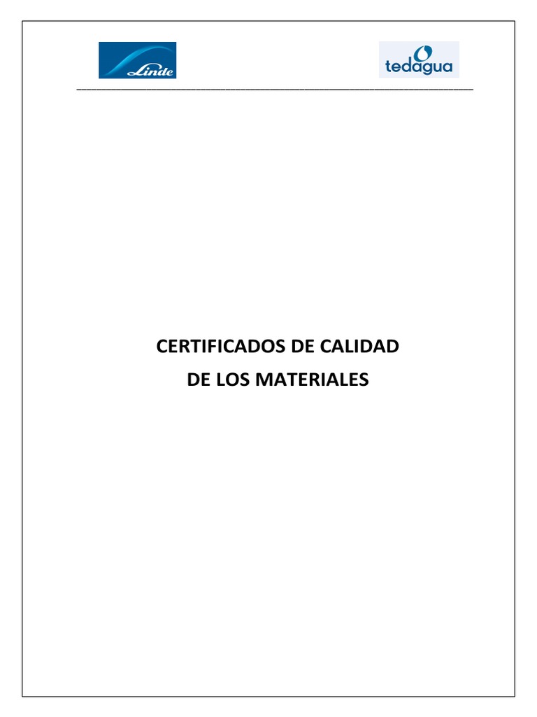 6.3.1 Certificado de Calidad de Los Materiales | PDF | Iso 9000 | Stainless Steel