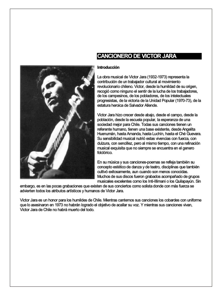 Cancionero Victor Jara | PDF