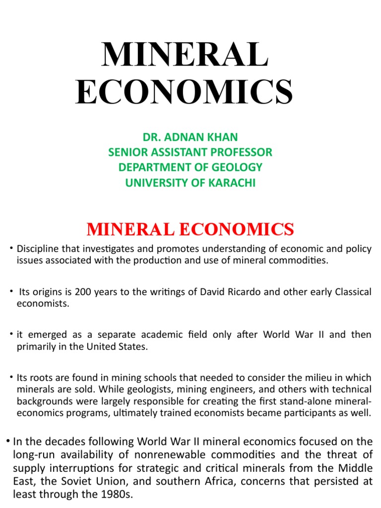 Mineral Economics | PDF | Economics | Mining