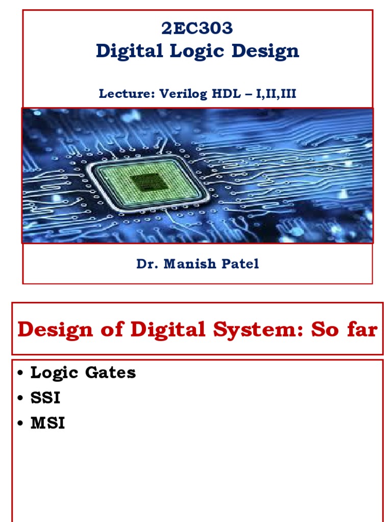 Dld Verilog I Ii Iii Pdf Hardware Description Language Vhdl 