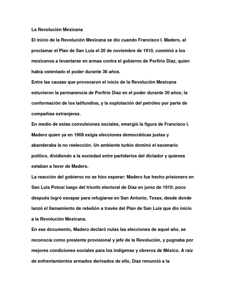 La Revolución Mexicana | PDF | revolución mejicana | México