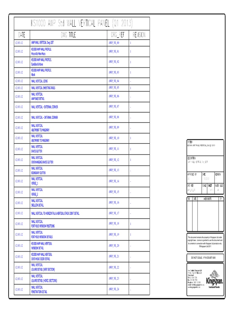 KS1000 AWP Wall Vertical STD Q1 2013 | PDF