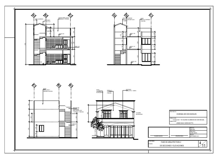 04 PLANO DE ELEVACIONES Y SECCIONES-Model | PDF