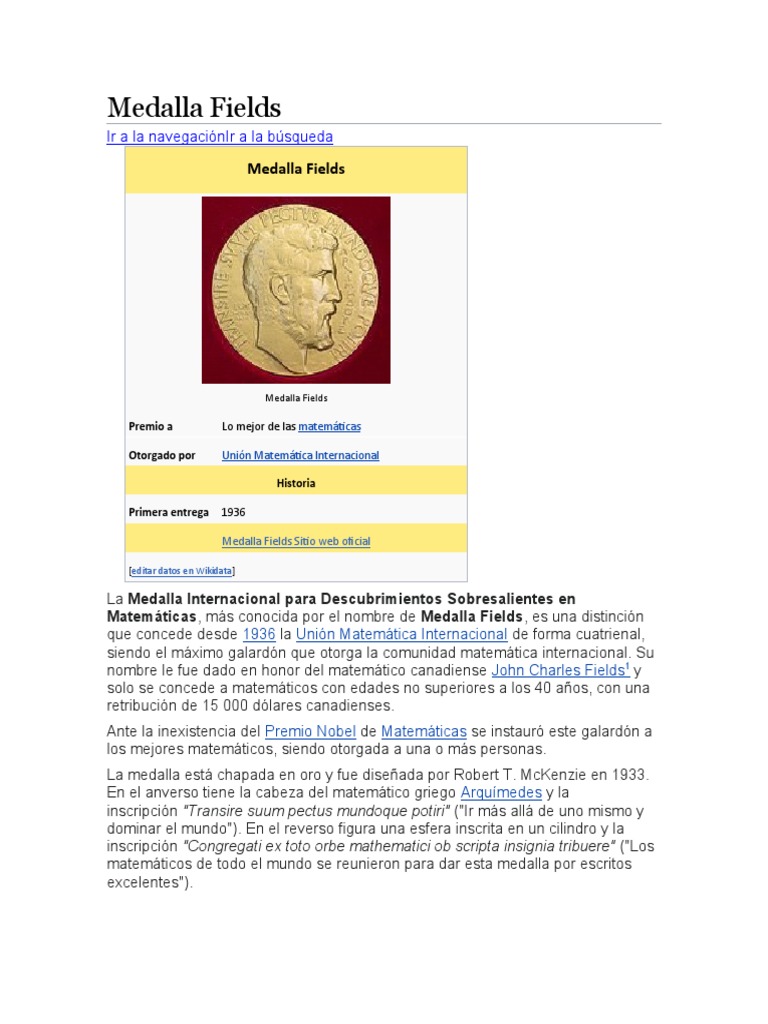 Medalla Fields | PDF