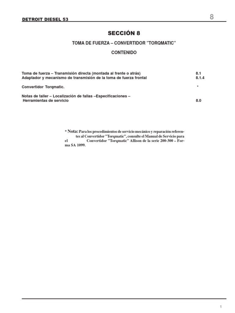 sección 8 TOMA DE FUERZA Y TORQUES | PDF | Embrague | Rodamiento (Mecánico)