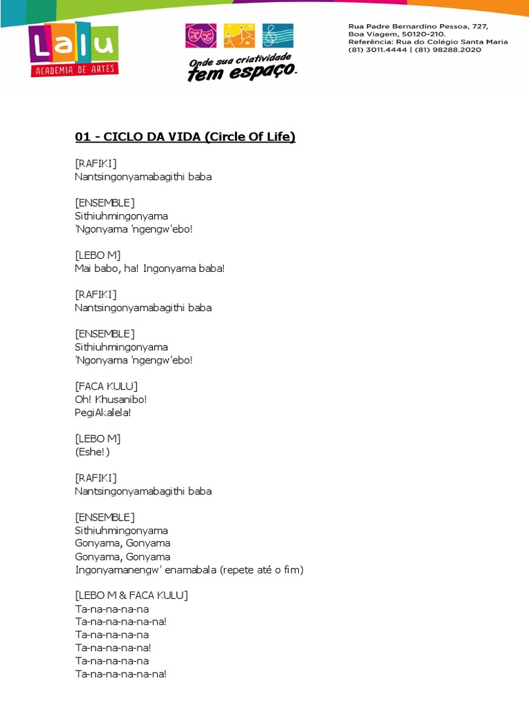 Letras Rei Leão Oficial | PDF | Amor