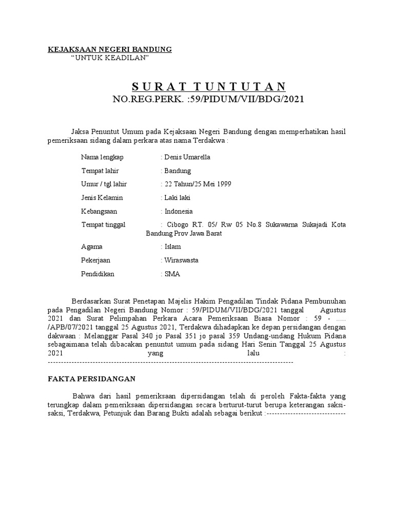 Surat Tuntutan | PDF