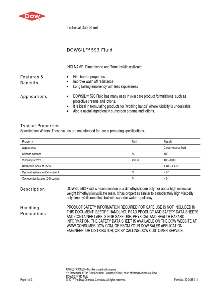 22 0686 01 Dowsil 593 Fluid | PDF