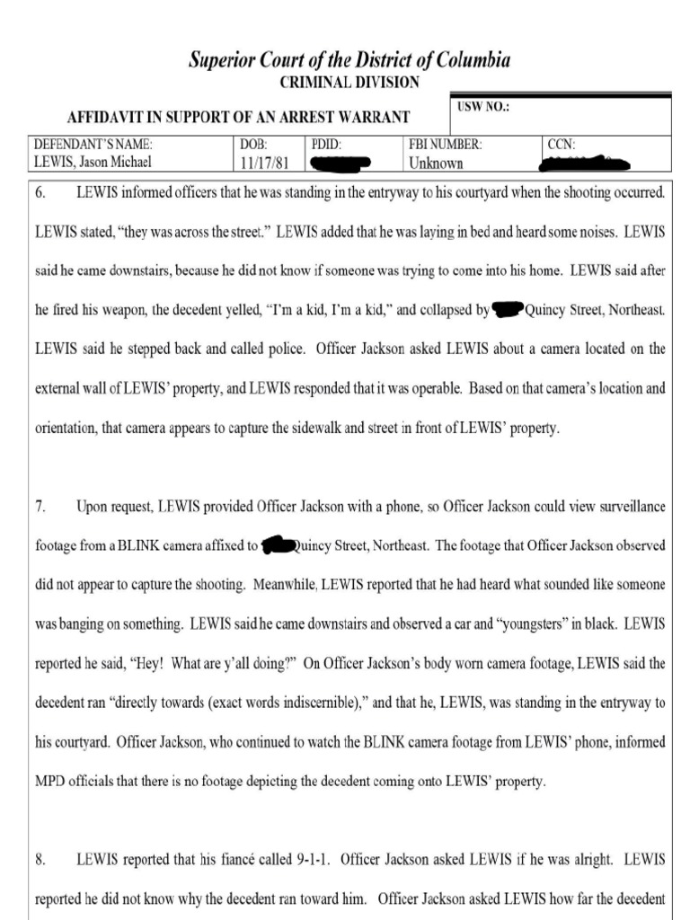 Arrest Warrant Affidavit in The Karon Blake Fatal Shooting | PDF