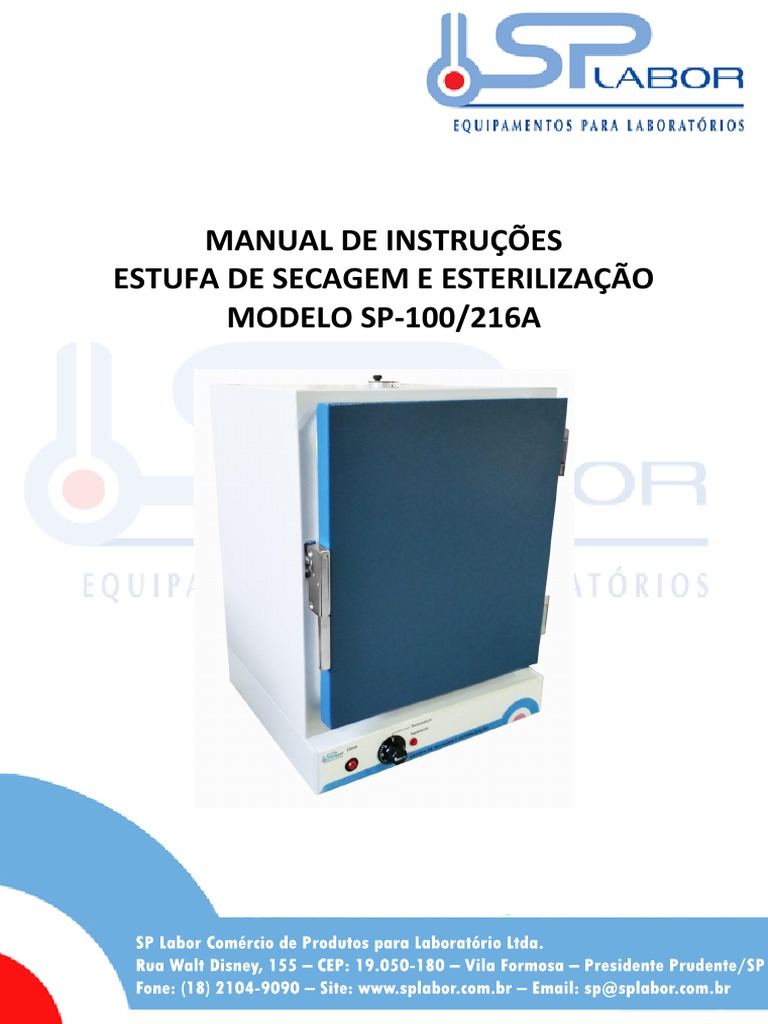 Manual de Instruções - Estufa Sp-100-216a | PDF Manual de Instruções - Estufa Sp-100-216a | PDF