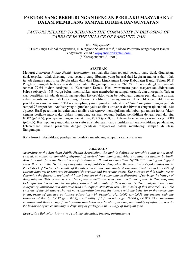 Jurnal Pengelolaan Sampah Nor Wijayanti | PDF