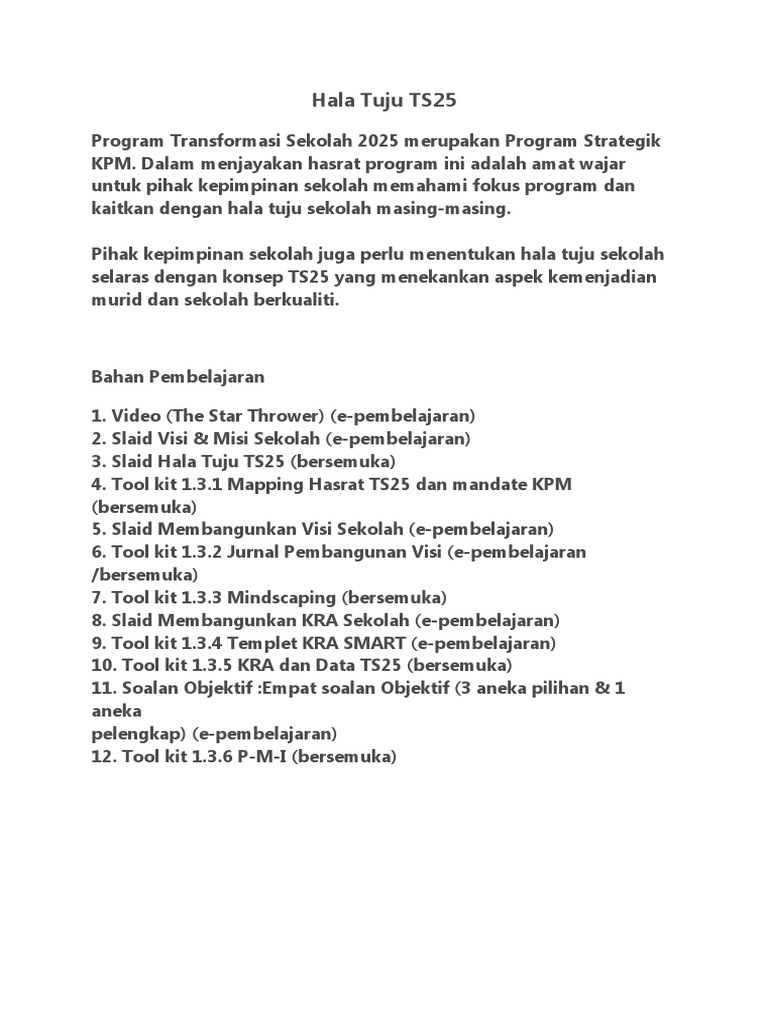 1.3 Hala Tuju TS25 | PDF