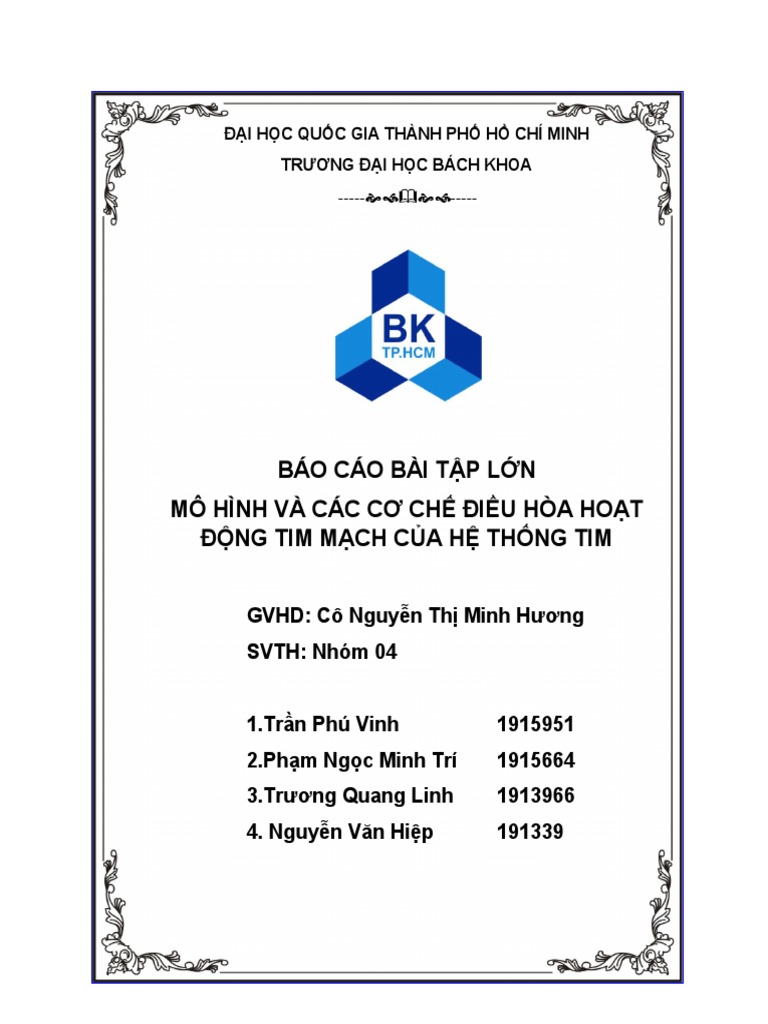 MÔ HÌNH VÀ CÁC CƠ CHẾ ĐIỀU HÒA HOẠT ĐỘNG TIM MẠCH CỦA HỆ THỐNG TIM MẠCH CON NGƯỜI | PDF