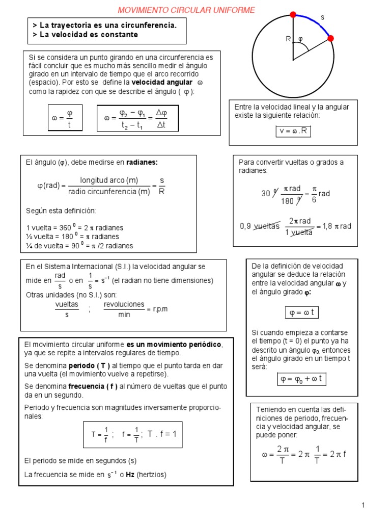 Formulas y Ejemplos de MCU | PDF | Aceleración | Velocidad
