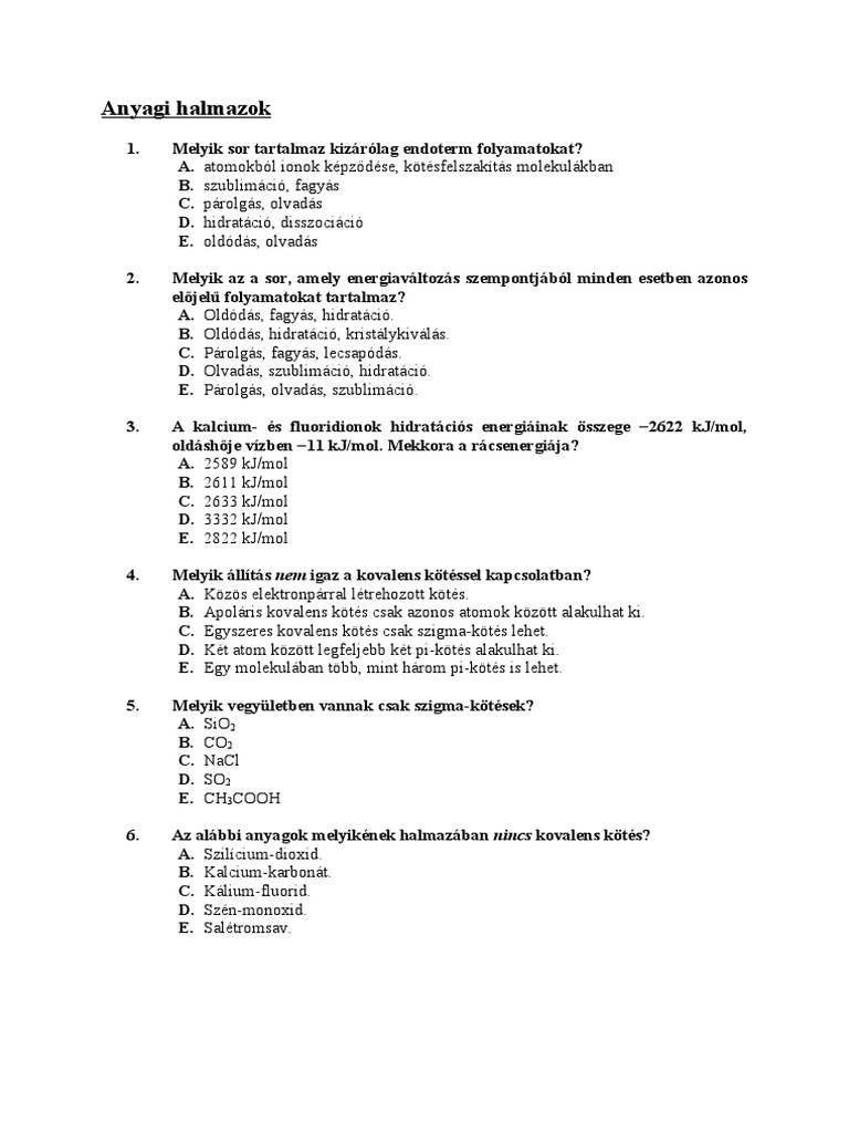 04 Anyagi Halmazok | PDF