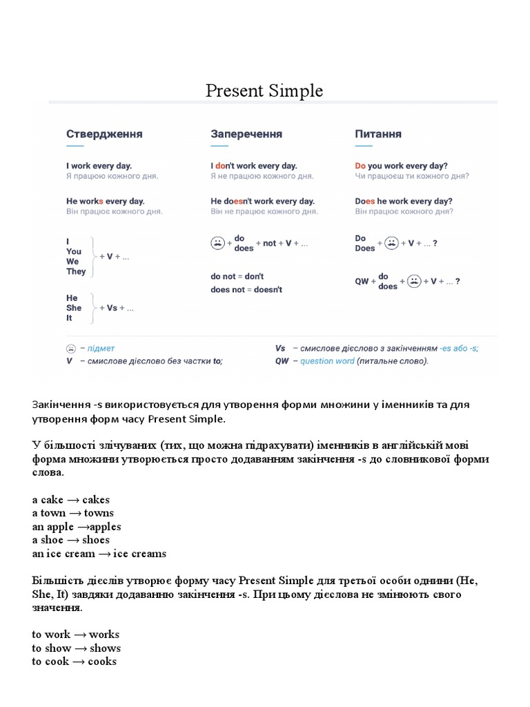 Present Simple | PDF