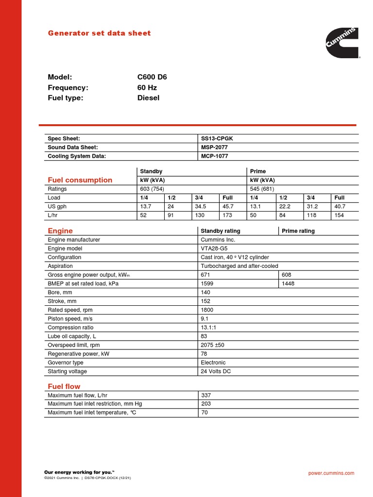 C600D6 2022 Dara Sheet | PDF