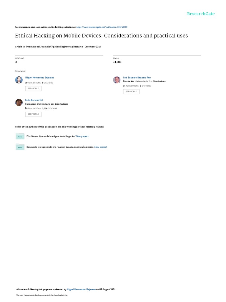 Ethical Hacking On Mobile Devices Considerations and Practical Uses ...
