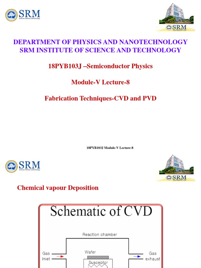 UNIT V Lecture 8 | PDF | Chemical Vapor Deposition | Thin Film UNIT V Lecture 8 | PDF | Chemical Vapor Deposition | Thin Film