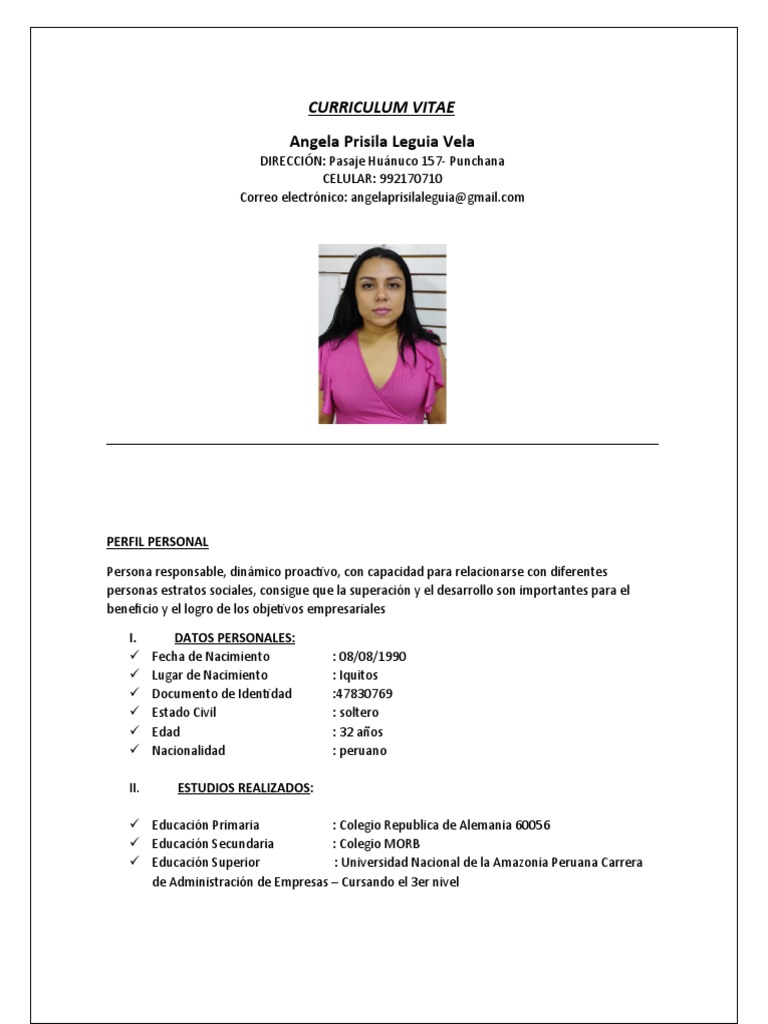 Curriculum Angela | PDF