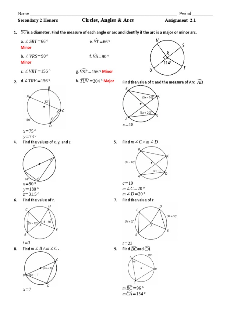 2.1 Assignment Key | Download Free PDF | Angle | Area
