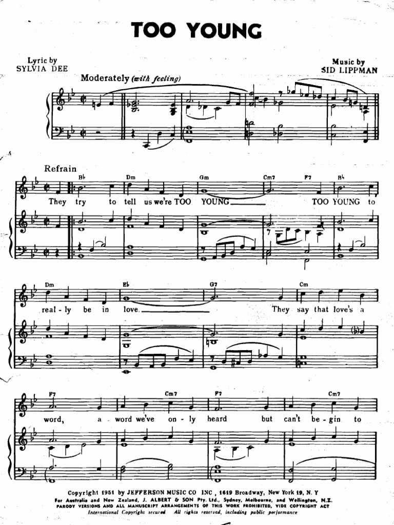 Too Young - Nat King Cole | PDF