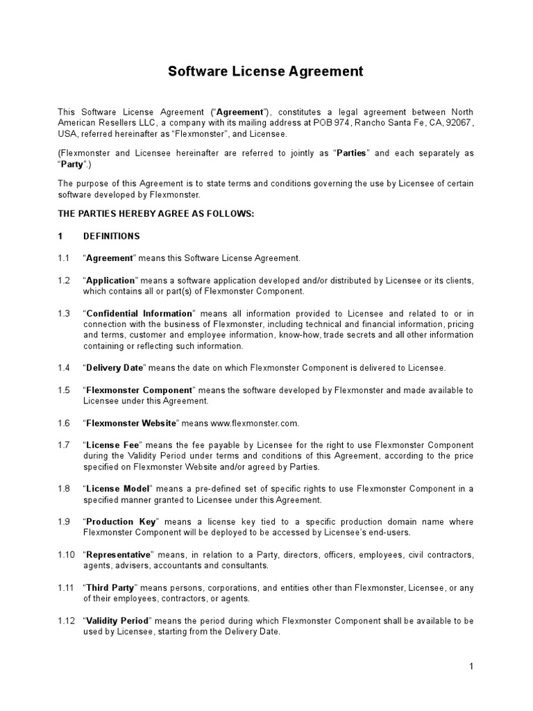 Flexmonster Software License Agreement | PDF | License | Legal Liability