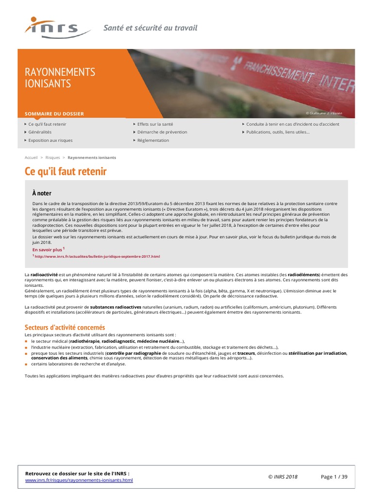 28 Rayonnements Ionisants | PDF | Radioprotection | Radioactivité