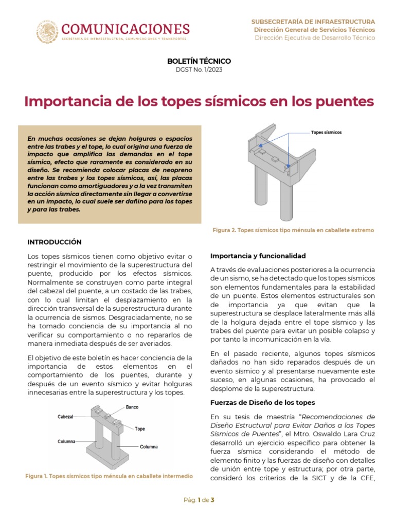 N1 - 2023 Importancia de Topes Sismicos | PDF | Puente | Temblores