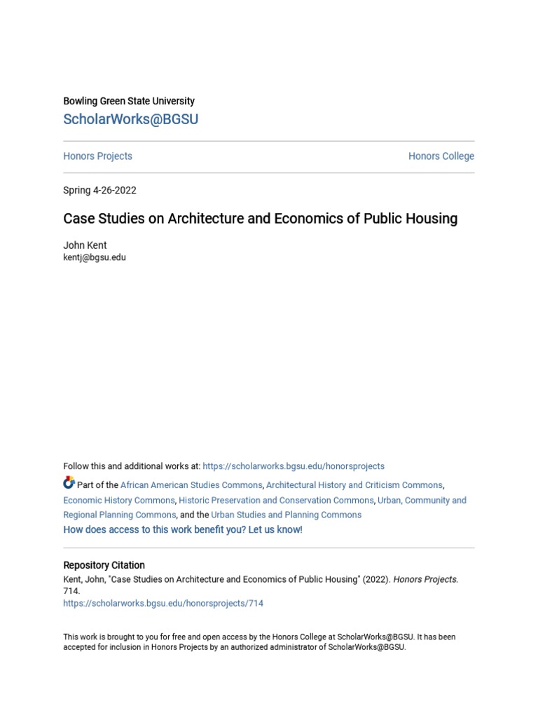 Case Studies On Architecture and Economics of Public Housing | PDF ...