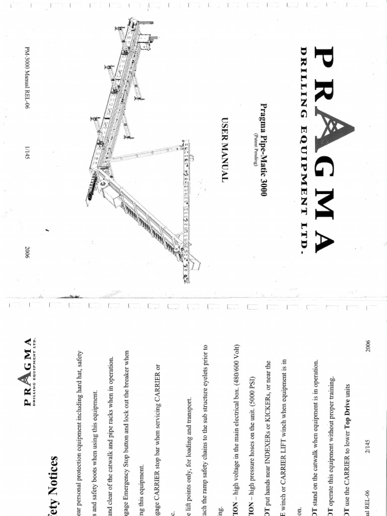 223-Pragma Pipe-Matic 3000 Catwalk Manual | PDF