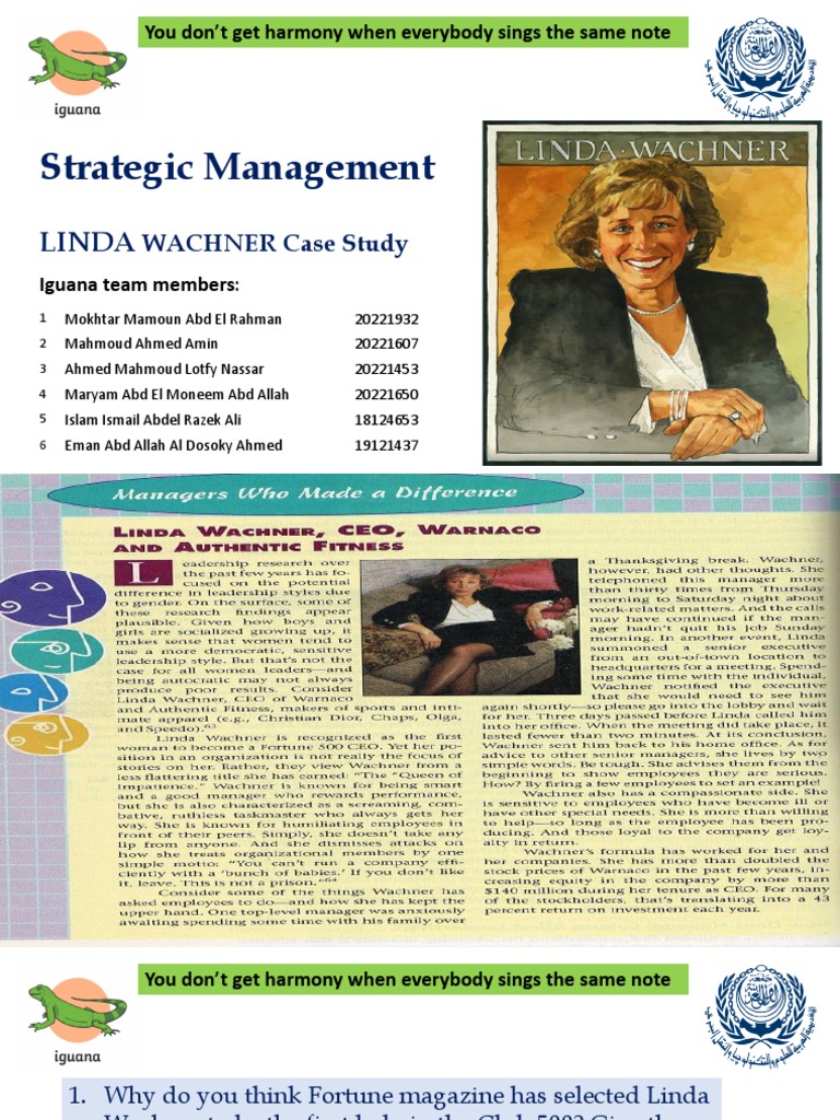 Linda Wachner Case Study - The Iguana Team | PDF | Medical Diagnosis ...