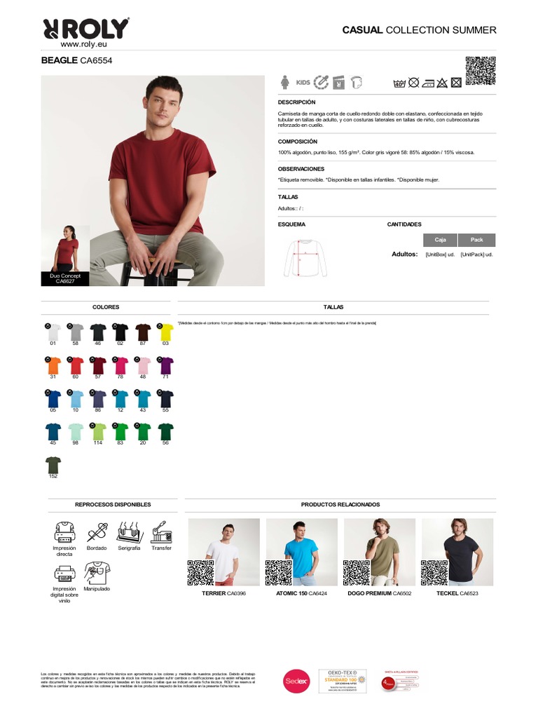Ficha Técnica Roly | PDF | Ropa