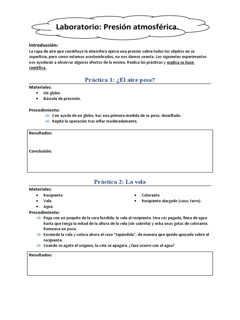 Lab Presion Atmosferica | PDF