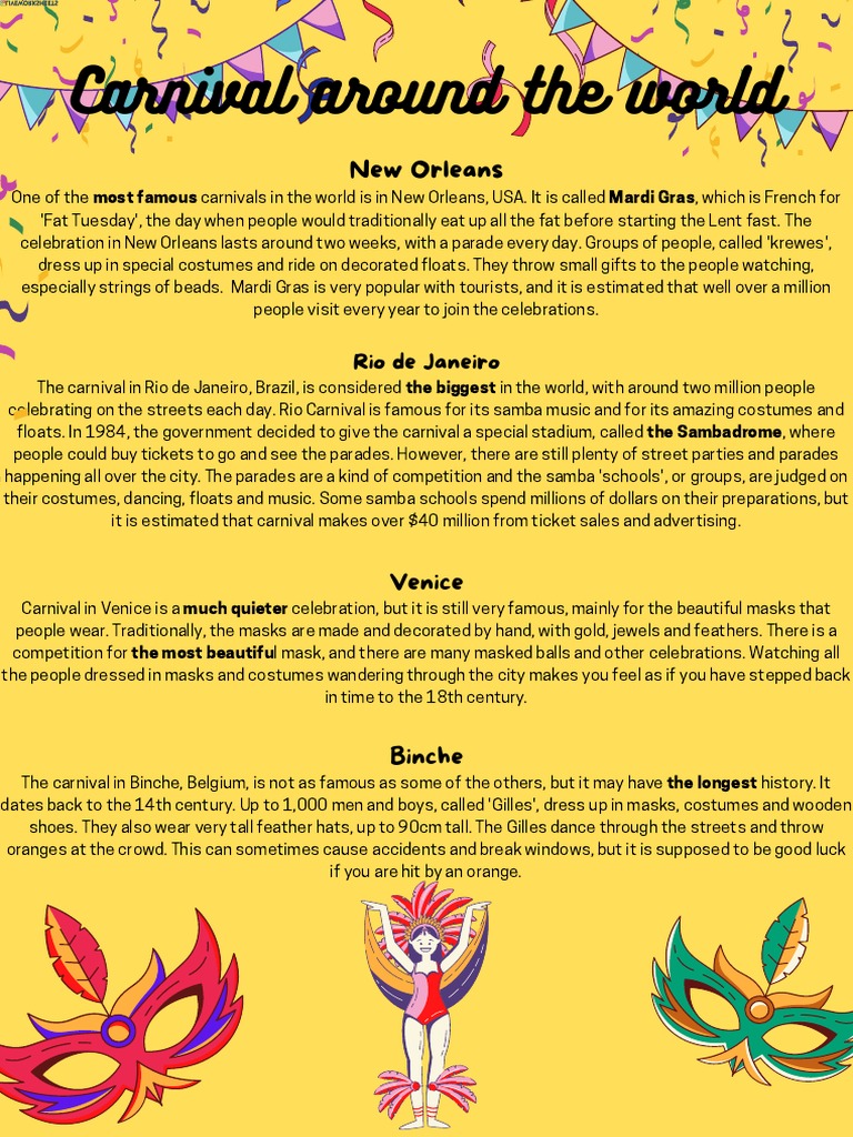 Ficha Reading Carnaval - Dificil | PDF | Mardi Gras | Carnival