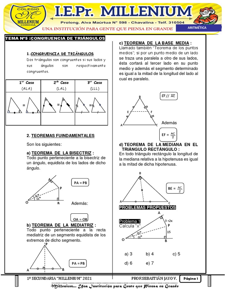 Congruencia de Triangulos 1° | PDF | Triángulo | Euclides
