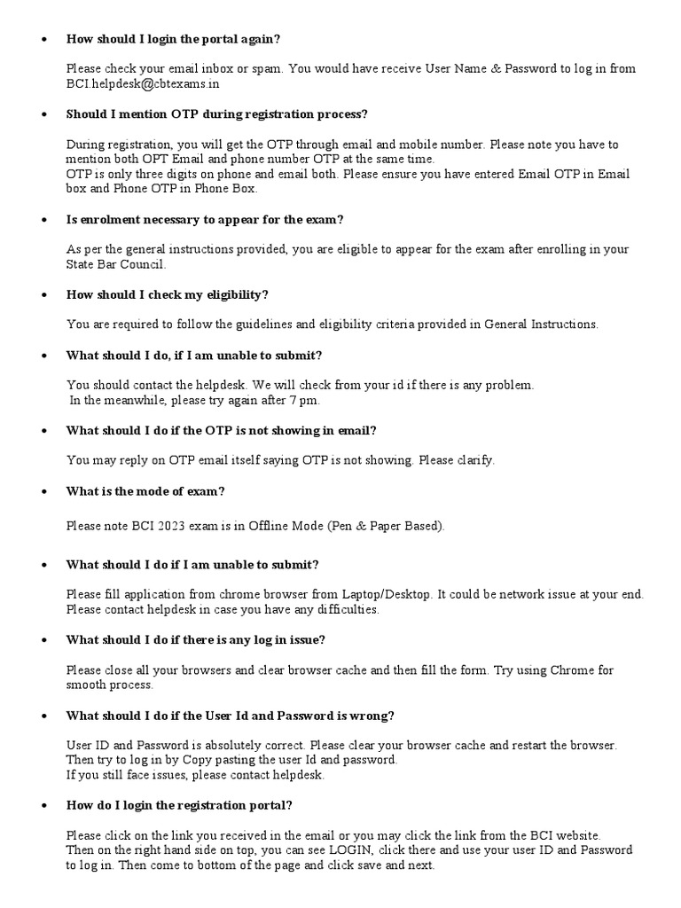 FAQs - BCI | PDF | Login | Password