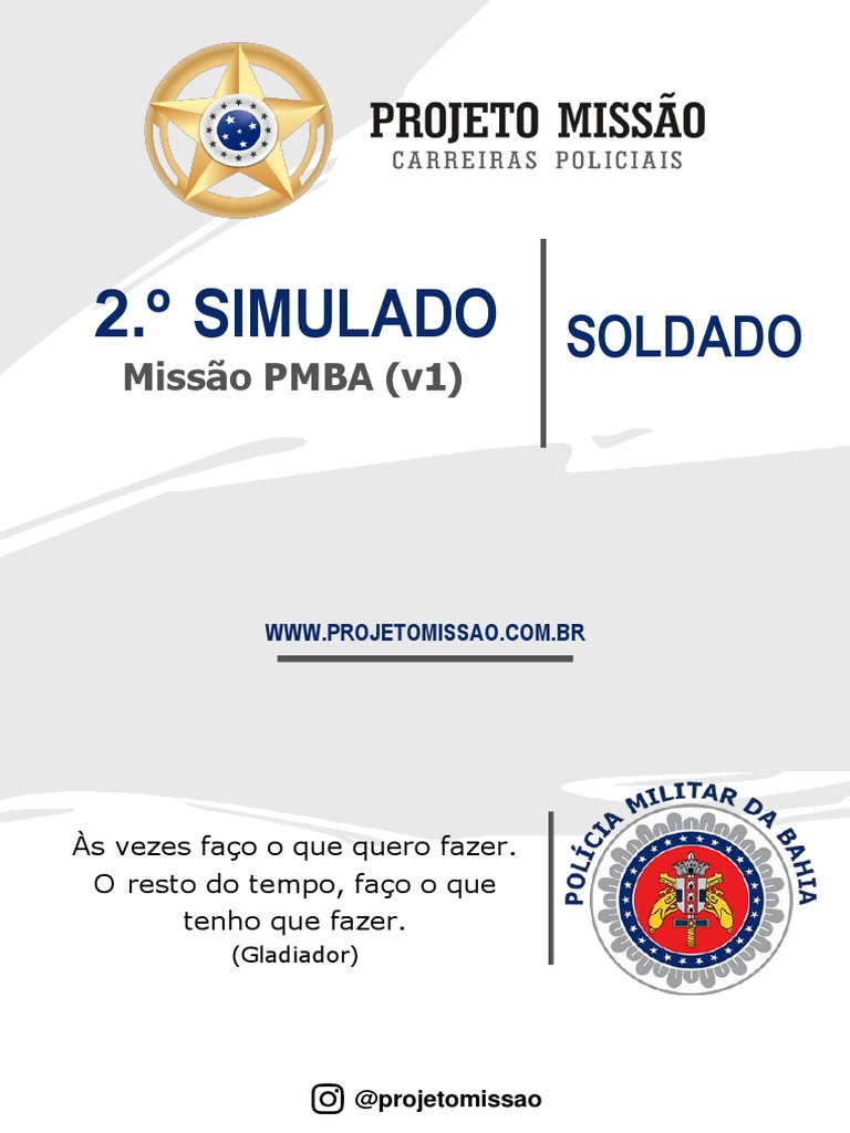 Simulado PMBA Soldado - 2.ª Edição | PDF | Computação em nuvem | Escravidão