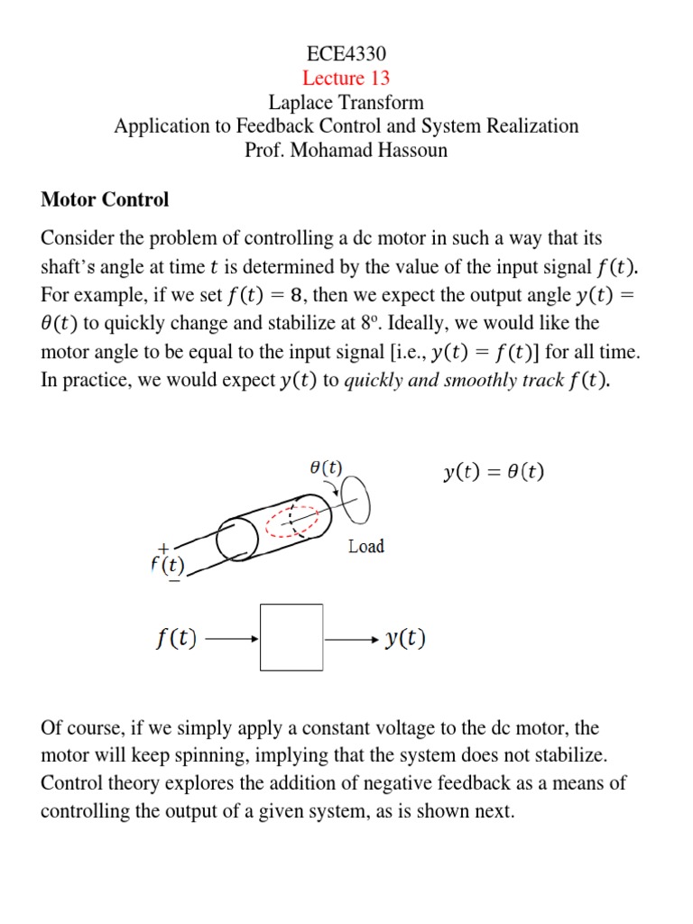 Lecture 13 Ece4330t | PDF | Control Theory | Electrical Network