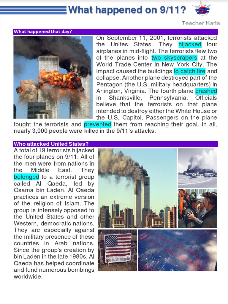 B9L9 - WHAT HAPPENED ON 9-11 (Worksheet) | PDF | September 11 Attacks ...