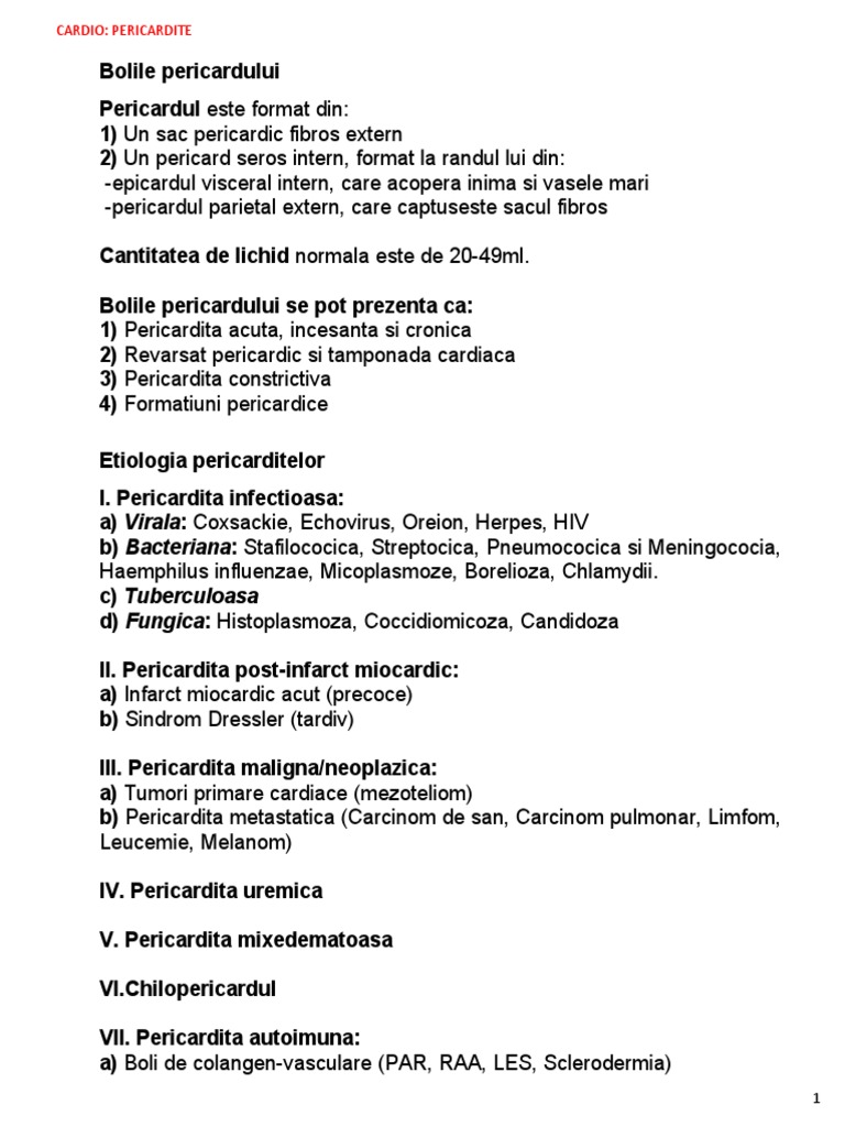 Cardio Pericardite | PDF