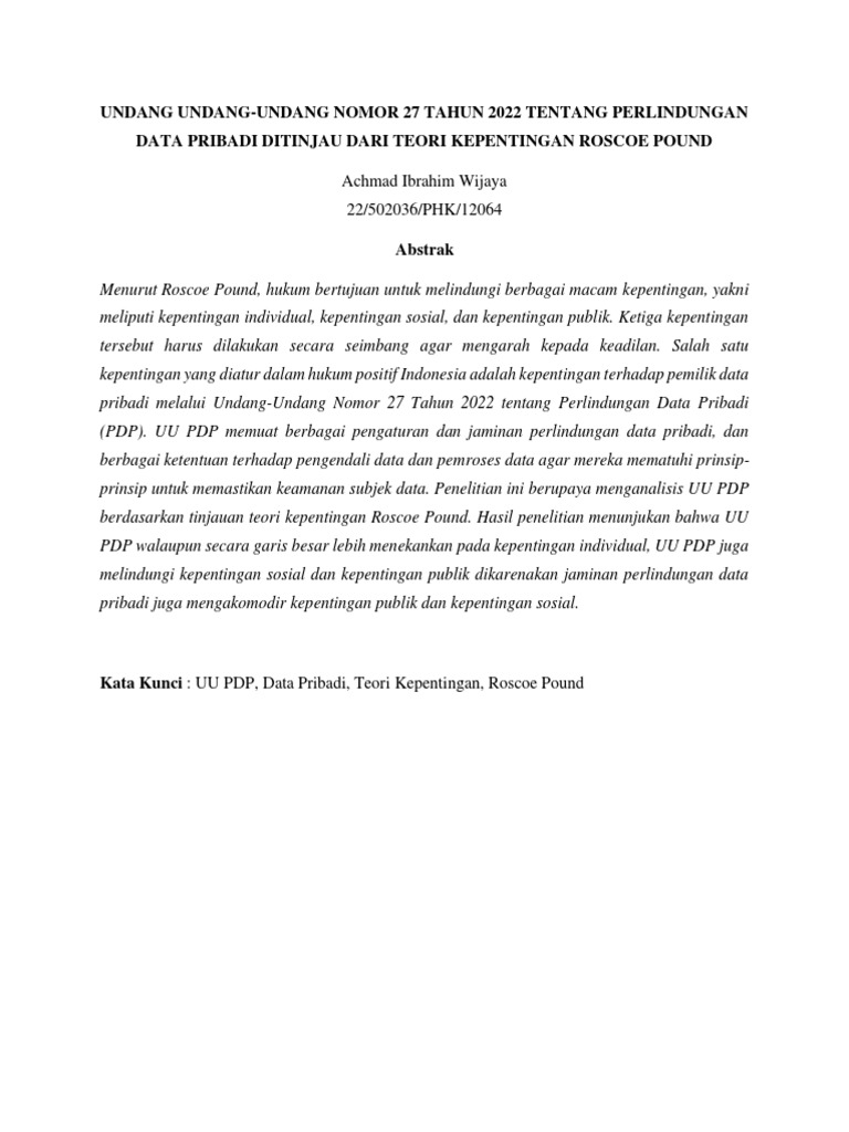 Paper Teori Hukum Achmad Ibrahim Wijaya MIH UGM | PDF