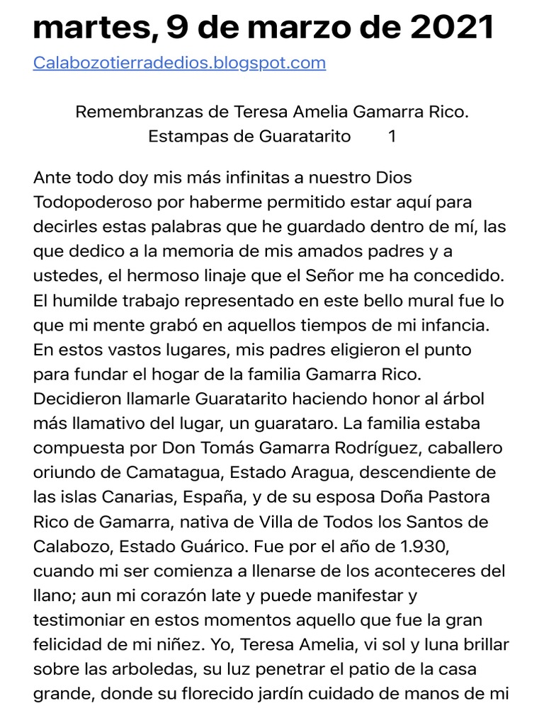 Villa de Todos Los Santos de Calabozo, Tierra de Dios | PDF