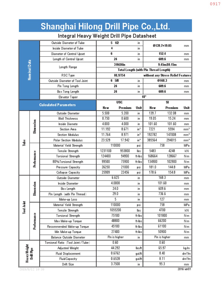 Especificaciones HWDP 5.5 HLST54 | PDF